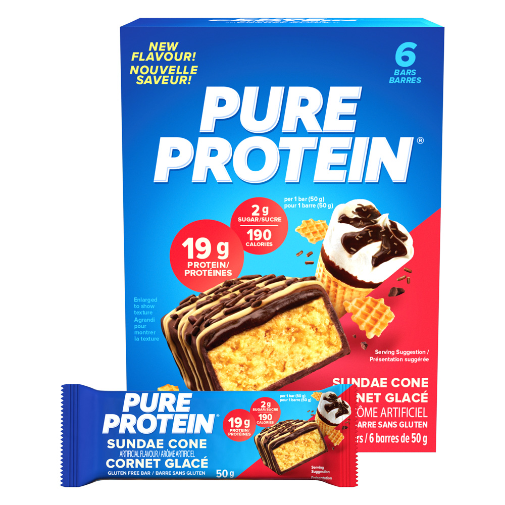 SUNDAE CONE PROTEIN BAR 50 g - Pure Protein Canada - Protein That's Pro ...